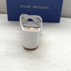 Stuart Weitzman | Shoes | Stuart Weitzman White Woven Leather Sandals ...